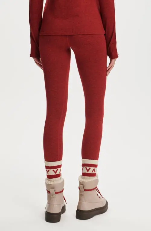 Varley Always Warm Super High Waist Base Layer Leggings - Red Dahlia Marl