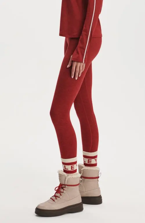 Varley Always Warm Super High Waist Base Layer Leggings - Red Dahlia Marl