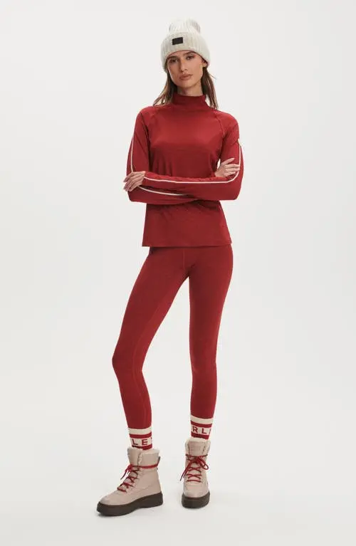 Varley Always Warm Super High Waist Base Layer Leggings - Red Dahlia Marl