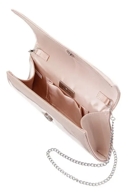 Nina Zoey Faux Leather Clutch - Nude