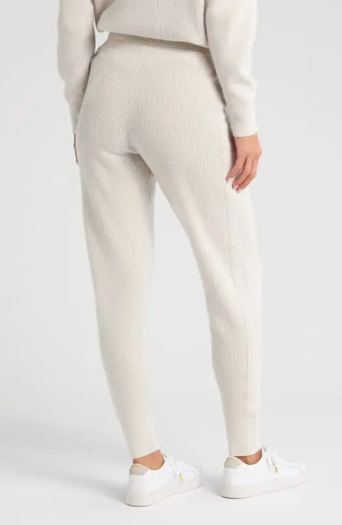 Zella Wool & Cashmere Knit Joggers - Ivory Egret Light