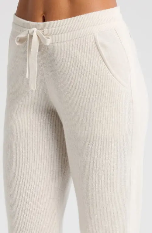 Zella Wool & Cashmere Knit Joggers - Ivory Egret Light