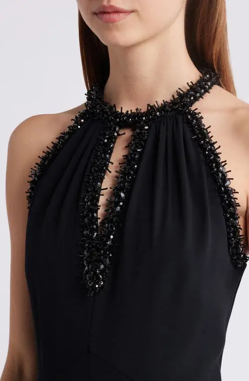 Kobi Halperin Aria Beaded Sleeveless Cocktail Dress