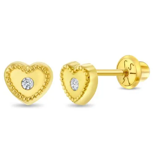 IN SEASON JEWELRY 14k Heart Earrings - Gold
