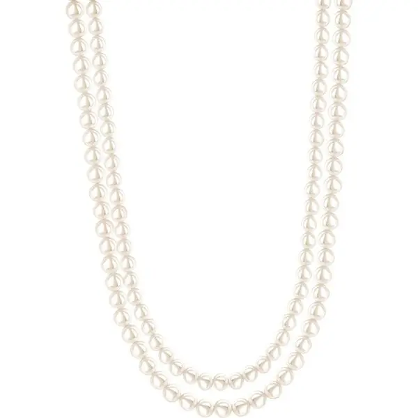 DONATELLO GIAN Name' Double Strand Pearl Necklace - White