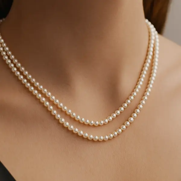 DONATELLO GIAN Name' Double Strand Pearl Necklace - White