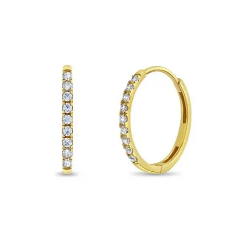 IN SEASON JEWELRY 14k Yellow Cubic Zirconia Hoop Earrings - Gold