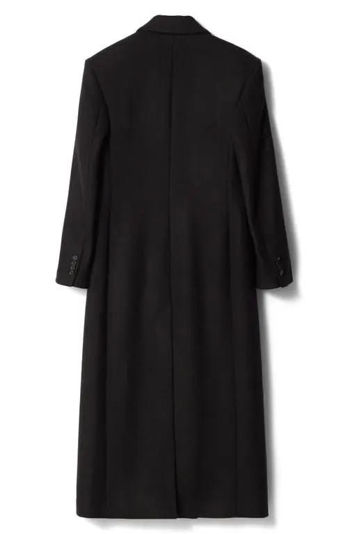 & Other Stories Longline Double Breasted Coat - Black Dark
