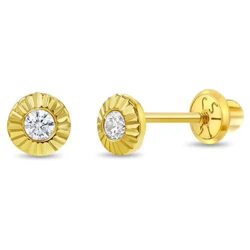 IN SEASON JEWELRY 14k Yellow Cubic Zirconia Stud Earrings - Gold