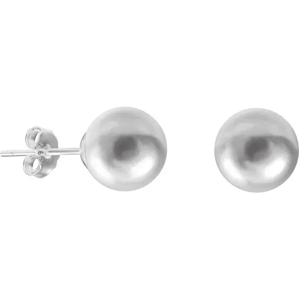 DONATELLO GIAN Shell Pearl Stud Earrings - Grey