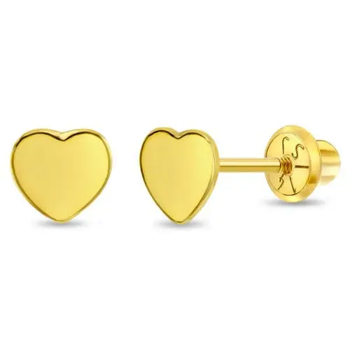 IN SEASON JEWELRY 14k Yellow Heart Earrings - Gold
