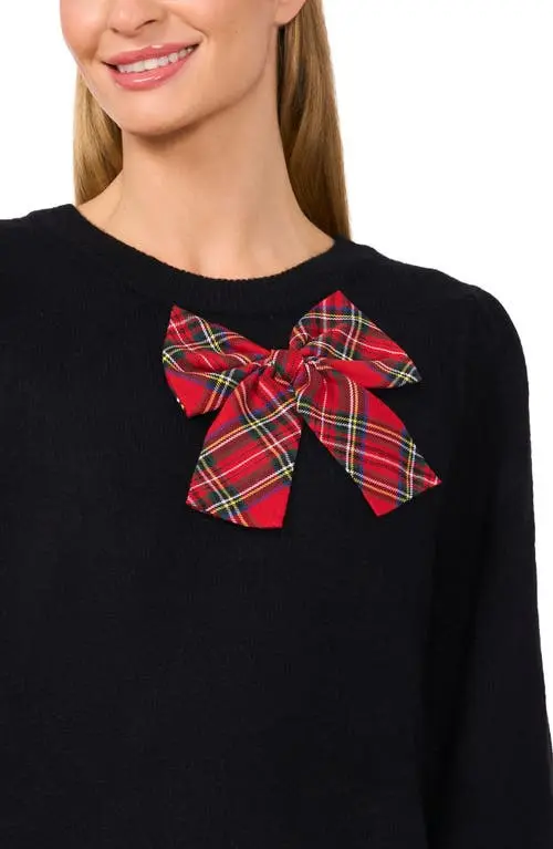 CECE DUPRAZ Plaid Bow Sweater