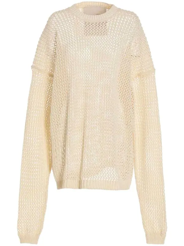 RAMAEL Bio Cable Sweater - White