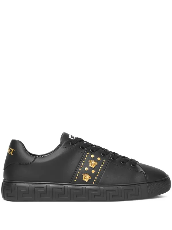 Versace Greca Studded Sneakers - Black