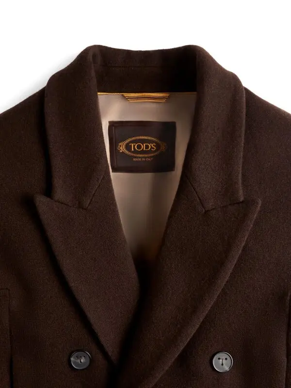TOD'S Logo-embroidered Double-breasted Coat