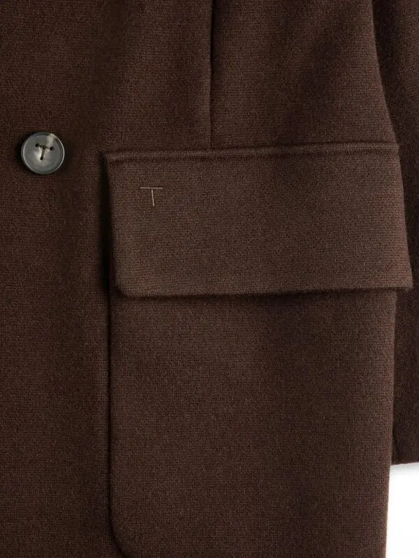 TOD'S Logo-embroidered Double-breasted Coat