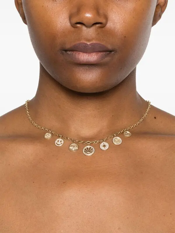 SYDNEY EVAN 14k Yellow Diamond Medallion Necklace