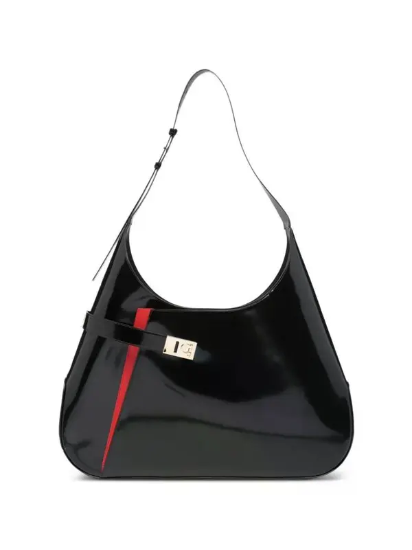FERRAGAMO Extra Large Hobo Shoulder Bag - Black