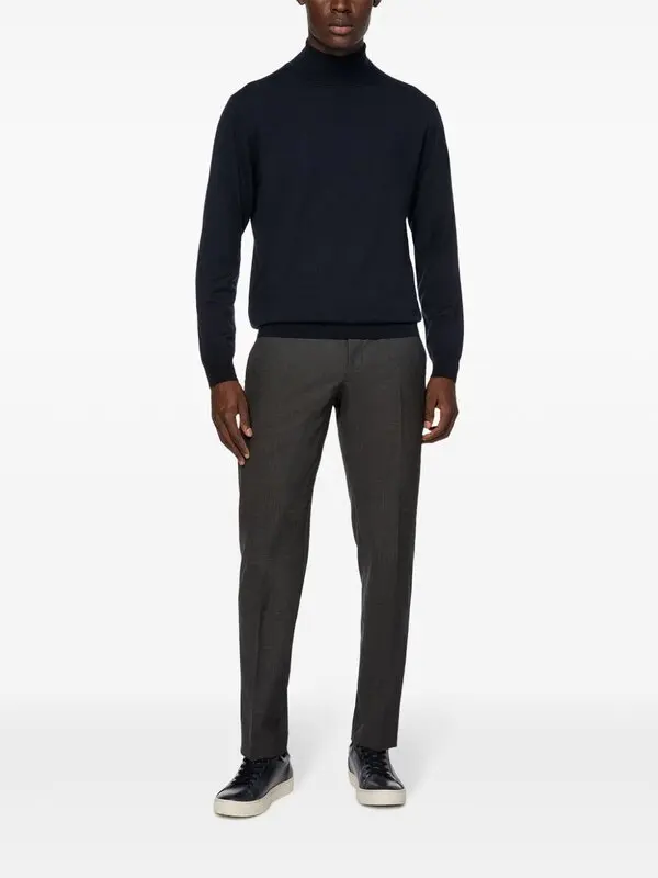 Boggi Milano Merino Wool Roll-neck Sweater - Blue