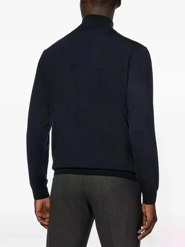 Boggi Milano Merino Wool Roll-neck Sweater - Blue