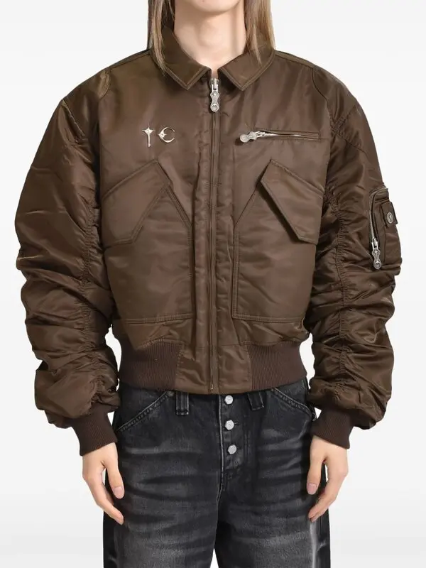 Thug Club Ruched Bomber Jacket In Brown - 67% Off | Editorialist