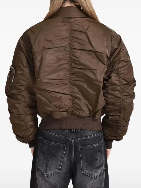 Thug Club Ruched Bomber Jacket In Brown - 67% Off | Editorialist