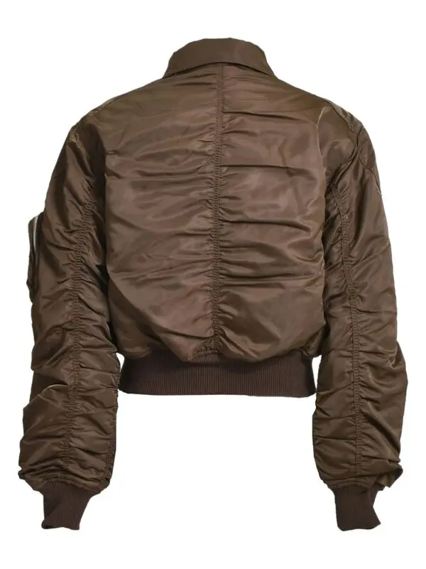 Thug Club Ruched Bomber Jacket In Brown - 67% Off | Editorialist