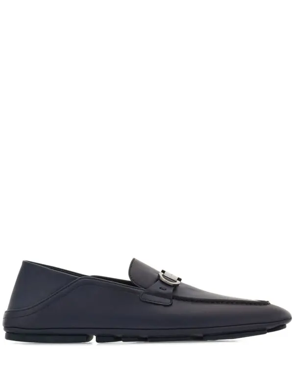 Ferragamo Gancini-Plaque Loafers In Blue - 30% Off  display picture 3