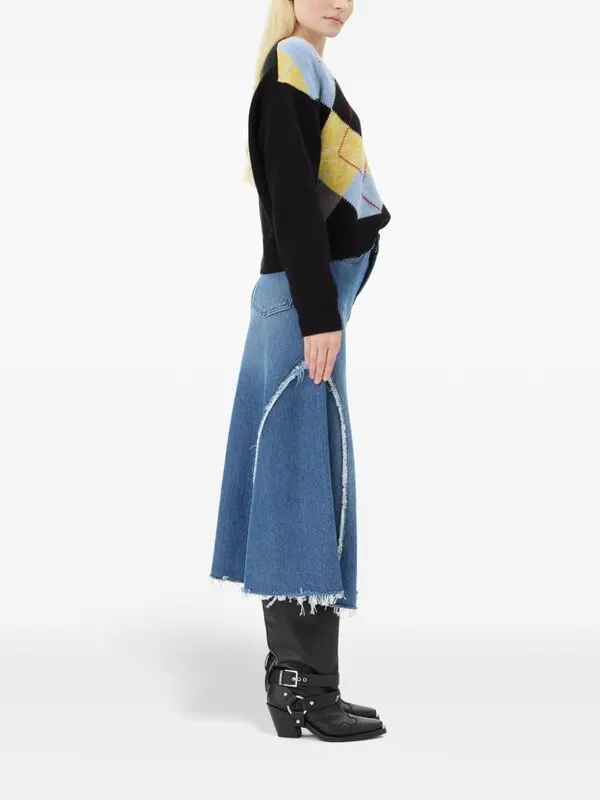 GANNI Denim Midi Skirt