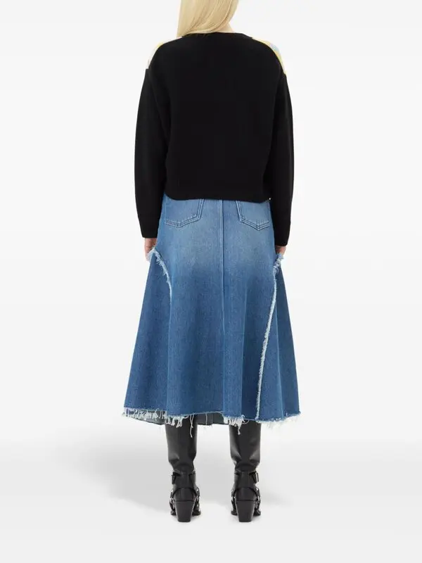 GANNI Denim Midi Skirt