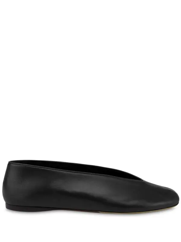 Moschino Leather Ballerinas - Black