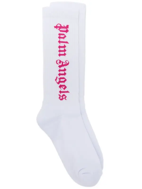 Palm Angels Classic Logo Crew Socks - White