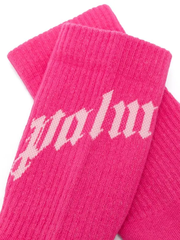 Palm Angels Curved Logo Ankle Socks