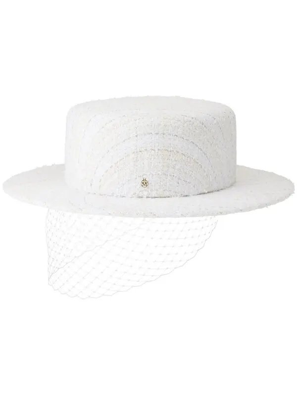 MAISON MICHEL Kiki Boater Hat - White