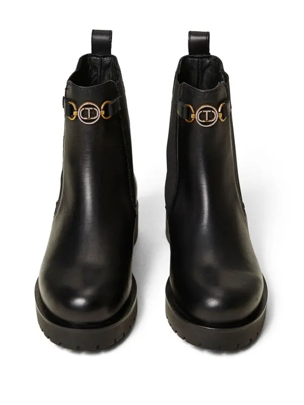 TWINSET Leather Chelsea Boots