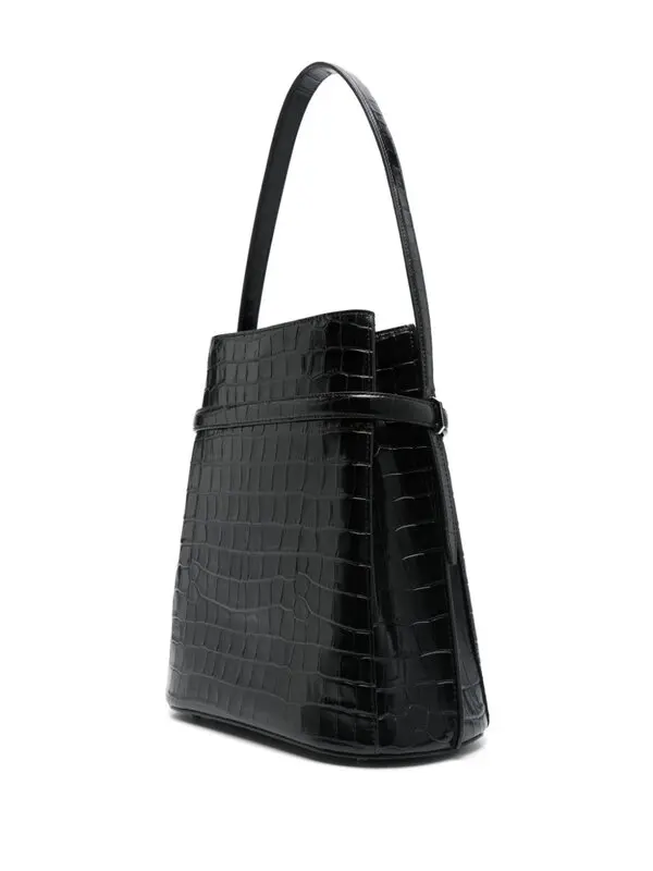TOTEME Croc-embossed Bucket Bag - Black