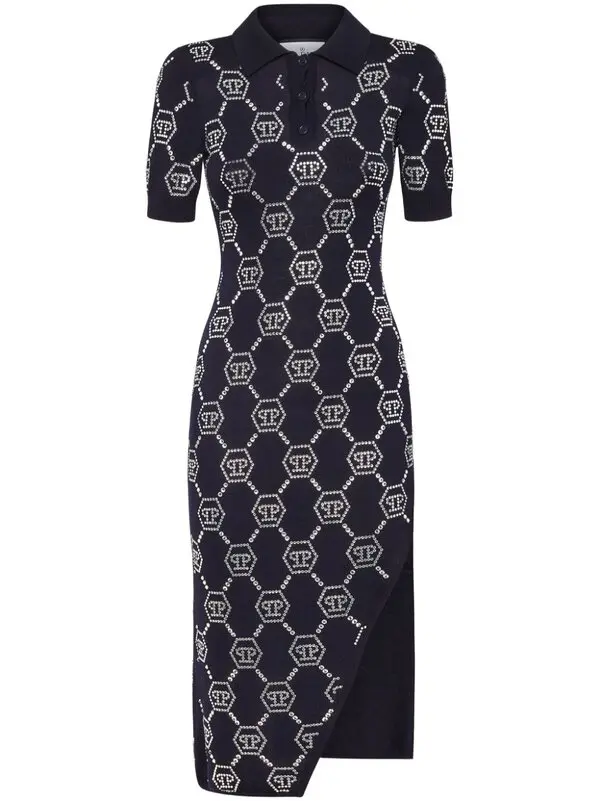 Philipp Plein Monogram Polo Shirt Dress