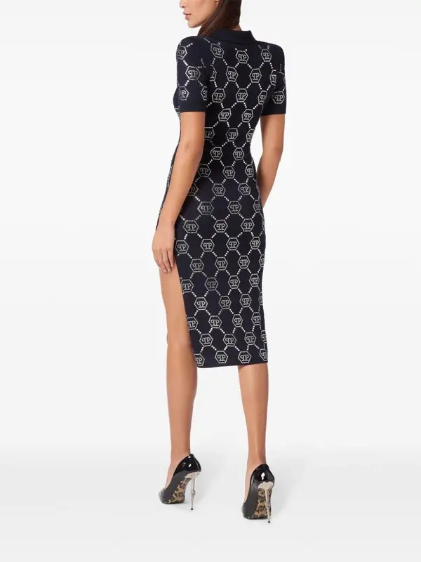 Philipp Plein Monogram Polo Shirt Dress