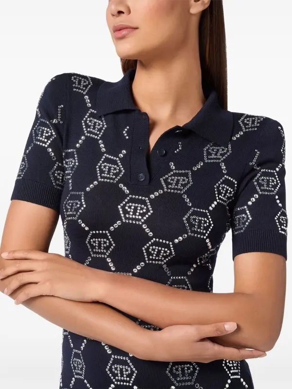 Philipp Plein Monogram Polo Shirt Dress