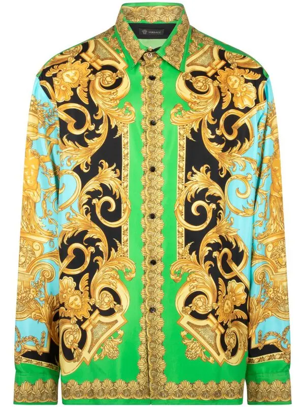 Versace Barocco-print Shirt - Green