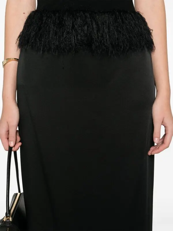 TOTEME Fringed Maxi Skirt - Black