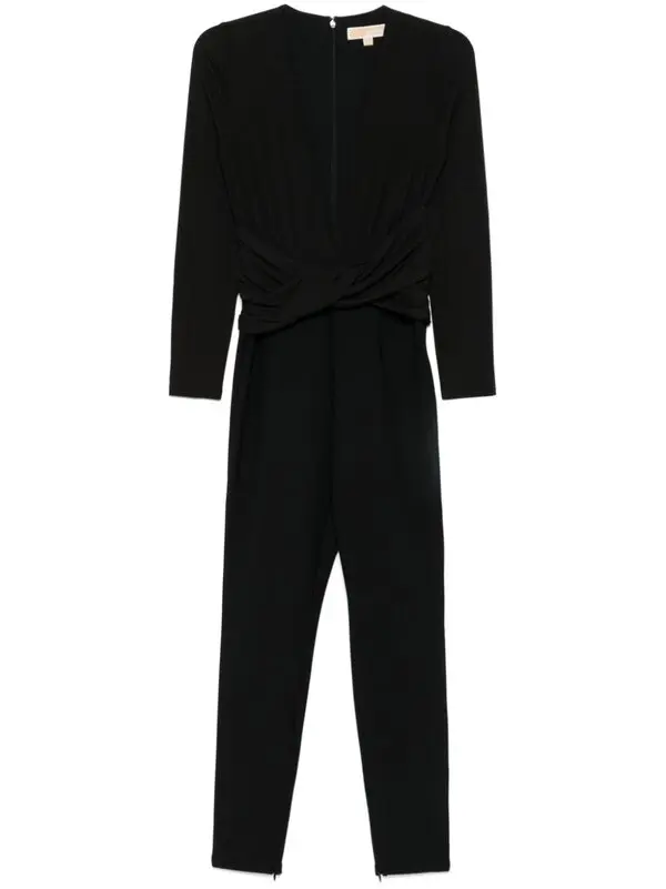 Michael Kors Gathered Jersey Jumpsuit - Black