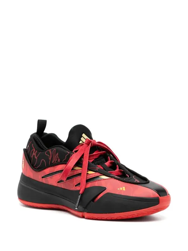 Adidas Dame Bape Black Scarlet Sneakers - Better Scarlet/core Black/gold Met.