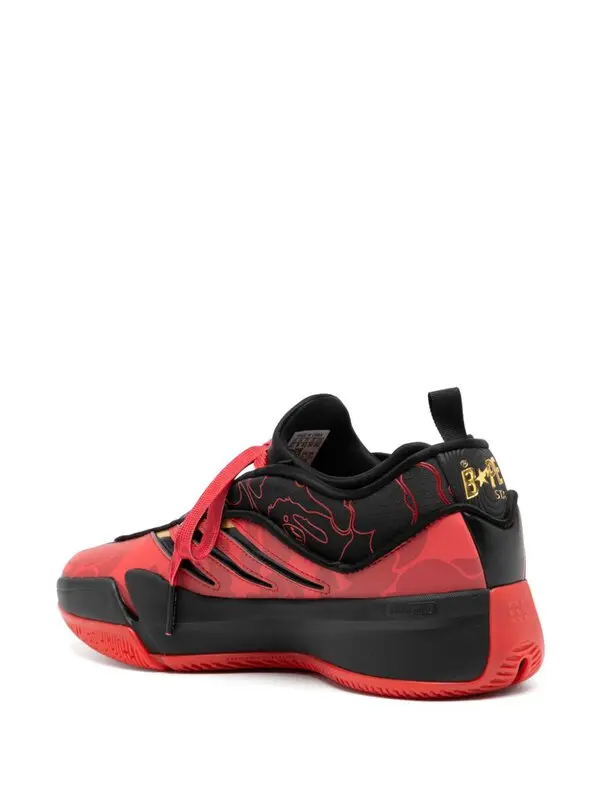 Adidas Dame Bape Black Scarlet Sneakers - Better Scarlet/core Black/gold Met.