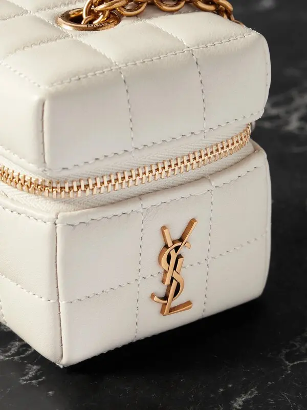 Saint Laurent Cassandre Matelassé Quilted Leather Pouch - White