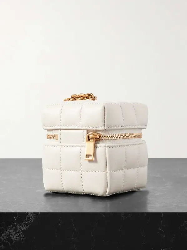 Saint Laurent Cassandre Matelassé Quilted Leather Pouch - White