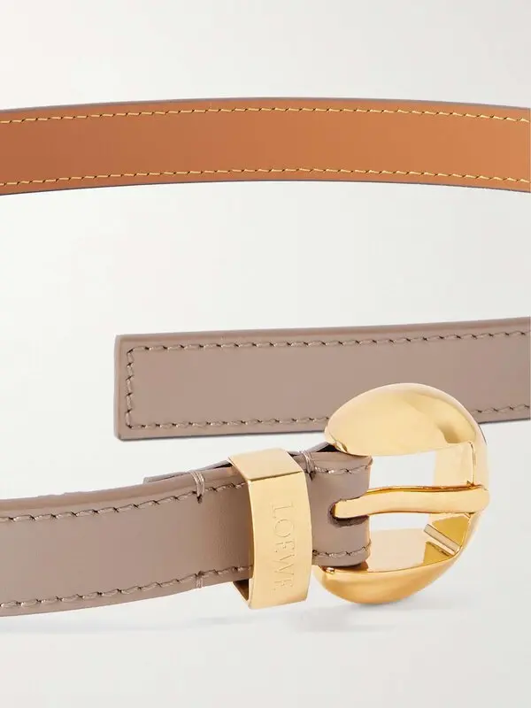 Loewe Pebble Leather Belt - Sand