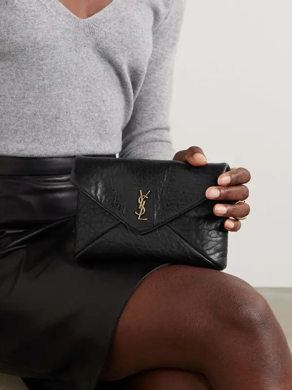 Saint Laurent Cassandre Mini Textured-leather Shoulder Bag