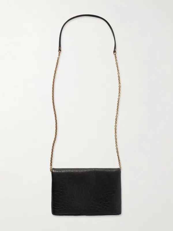 Saint Laurent Cassandre Mini Textured-leather Shoulder Bag
