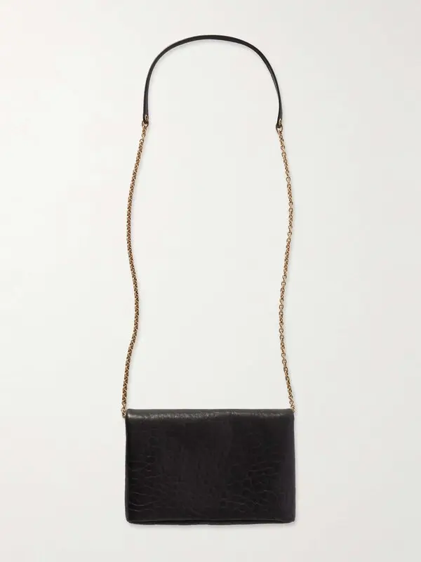 Saint Laurent Cassandre Mini Textured-leather Shoulder Bag